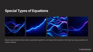 Equation and it's types and qauartic equation solving threeethods | PPT