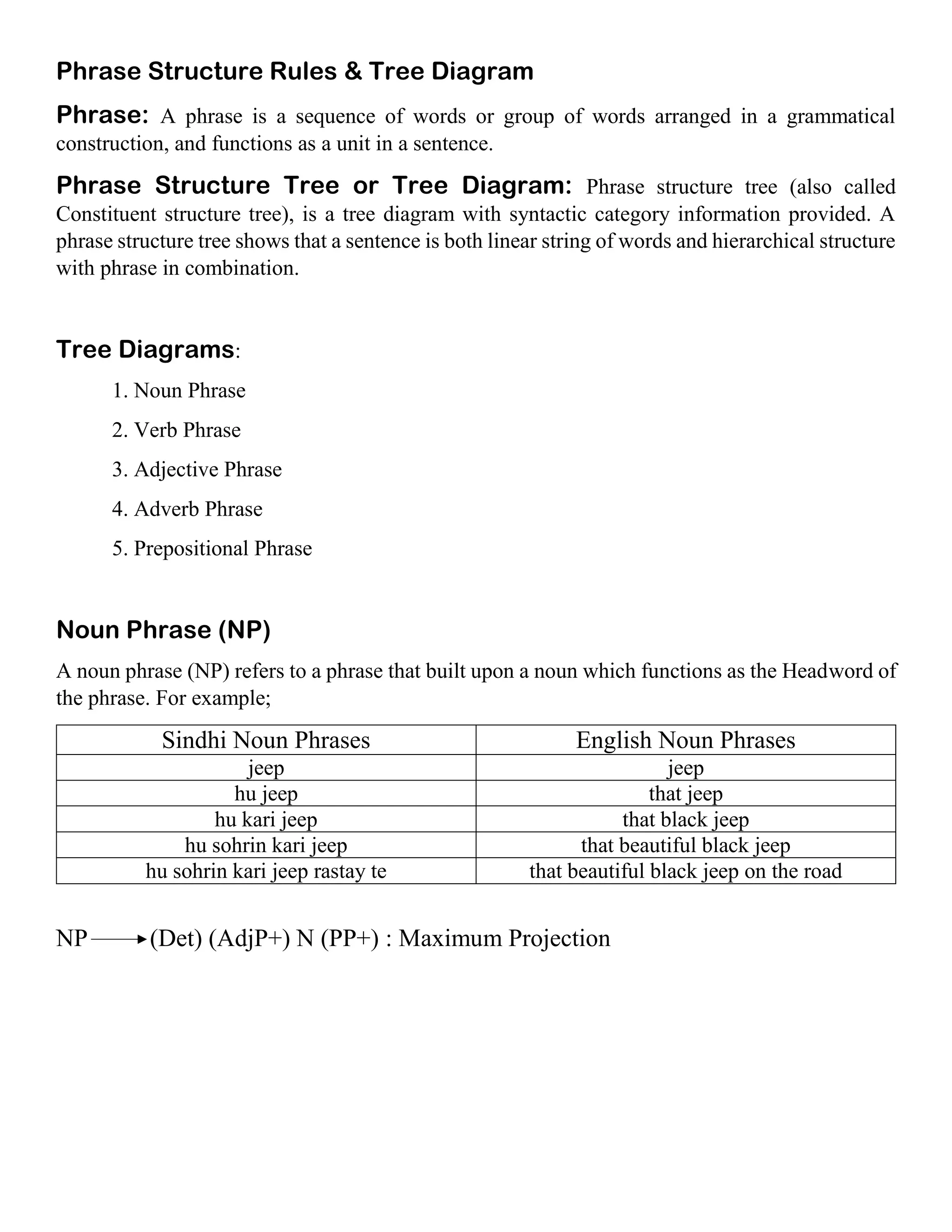 Syntax of Sindhi Language | PDF