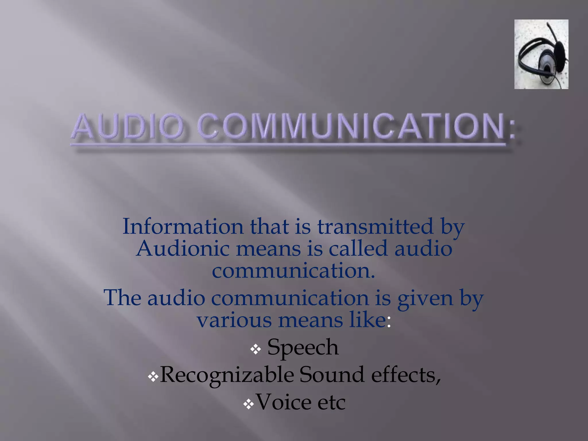 Audio and visual business comunication | PPTX