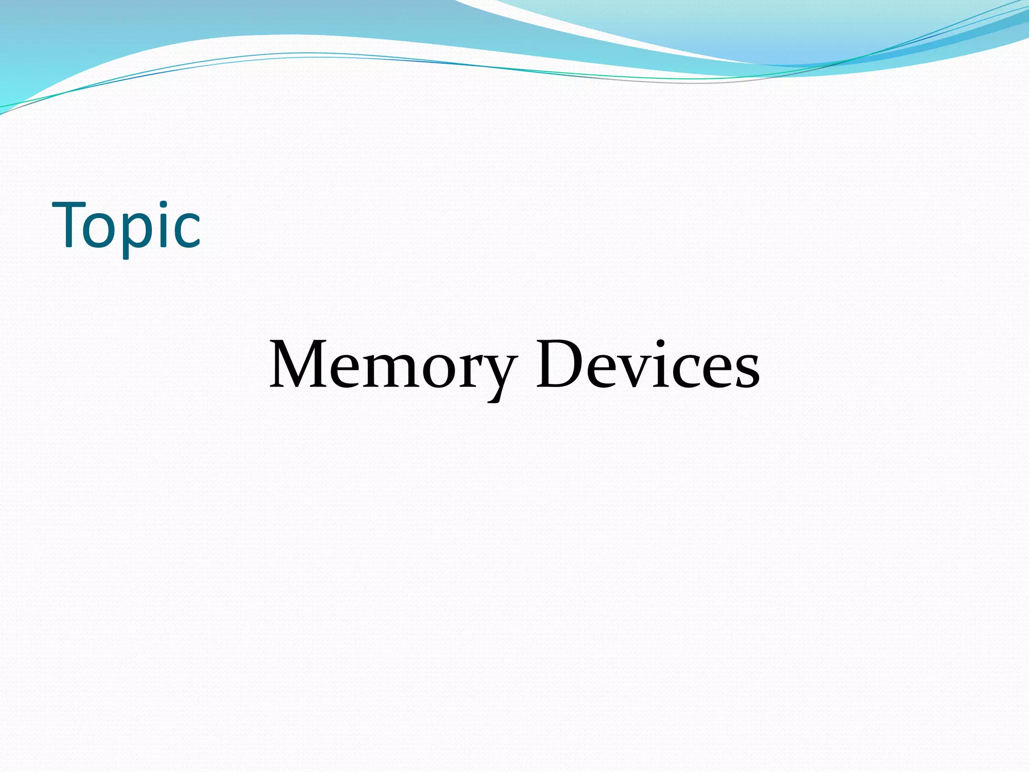 memory devices | PPT