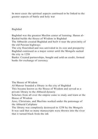 Abbasid caliphate and the golden age of IslamThe Gol.docx