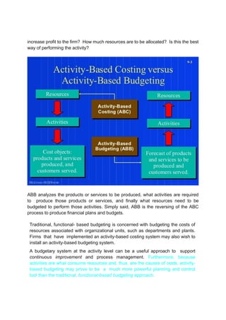 ACTIVITY BASED BUDGETING & BUDGETING CYCLE | PDF