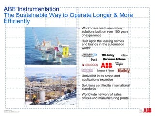 ABB Instrumentation Overview | PPT | Physics | Science