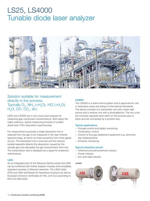 ABB CEMS Datasheet ABB cems solution and products information | PDF | Environmental Services ...