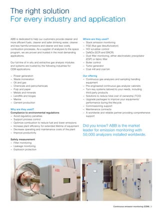 ABB CEMS Datasheet ABB cems solution and products information | PDF