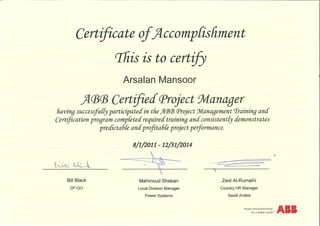 ABB Certified Project Manager | PDF