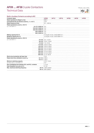ABB Contactors - 3 Pole Contactors Up To 18.5kW 20hp - ABB AF09-AF38 & AF09Z-AF38Z (AC DC ...