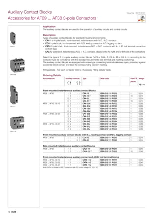 ABB Contactors - 3 Pole Contactors Up To 18.5kW 20hp - ABB AF09-AF38 ...