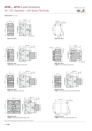 ABB Contactors - 3 Pole Contactors Up To 18.5kW 20hp - ABB AF09-AF38 & AF09Z-AF38Z (AC DC ...