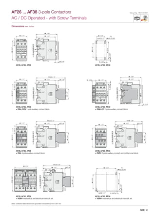 ABB Contactors - 3 Pole Contactors Up To 18.5kW 20hp - ABB AF09-AF38 & AF09Z-AF38Z (AC DC ...