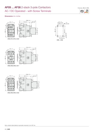 ABB Contactors - 3 Pole Contactors Up To 18.5kW 20hp - ABB AF09-AF38 & AF09Z-AF38Z (AC DC ...