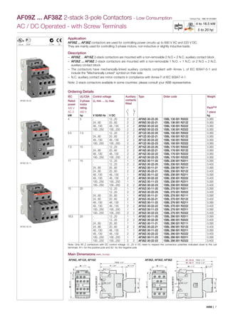ABB Contactors - 3 Pole Contactors Up To 18.5kW 20hp - ABB AF09-AF38 & AF09Z-AF38Z (AC DC ...