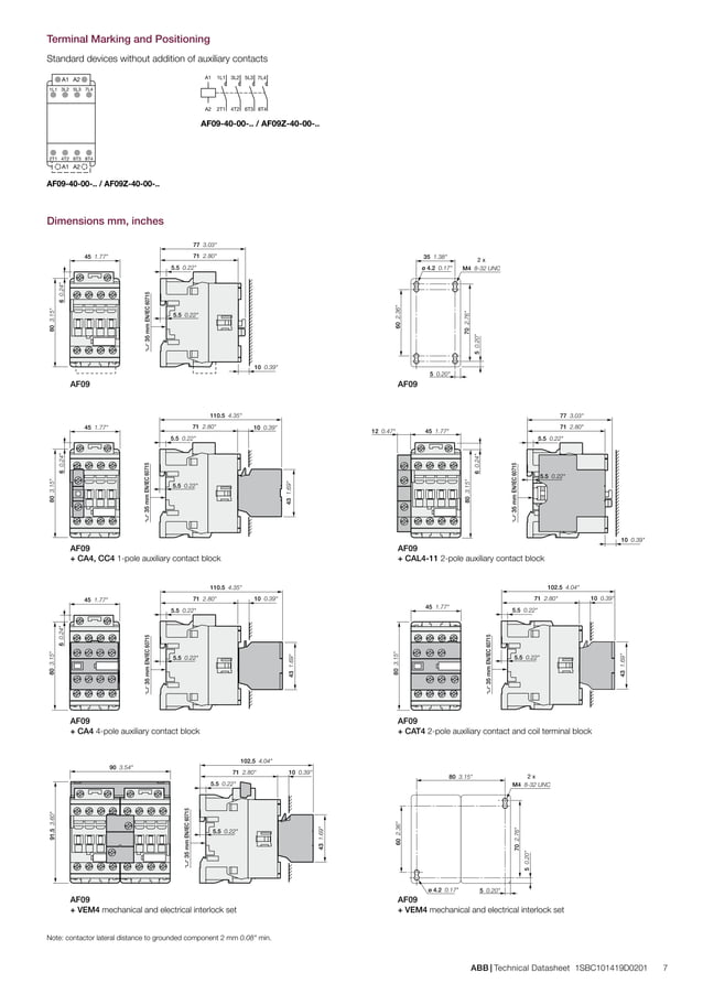 ABB Contactors - 4 Pole Contactors ABB AF09 AF09Z (AC DC) Contactors | PDF
