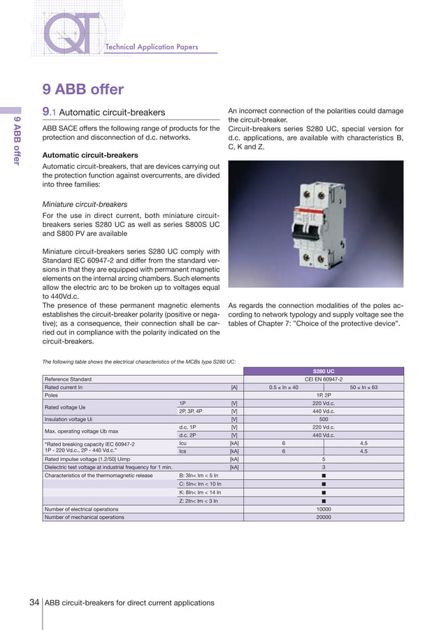 ABB DC Circuit Breakers Catalog | PDF | Physics | Science