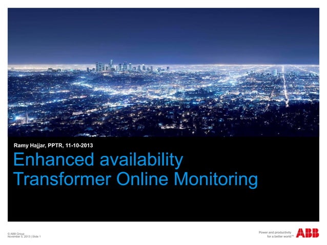 ABB enhanced availability, online monitoring by Ramy Hajjar | PPT