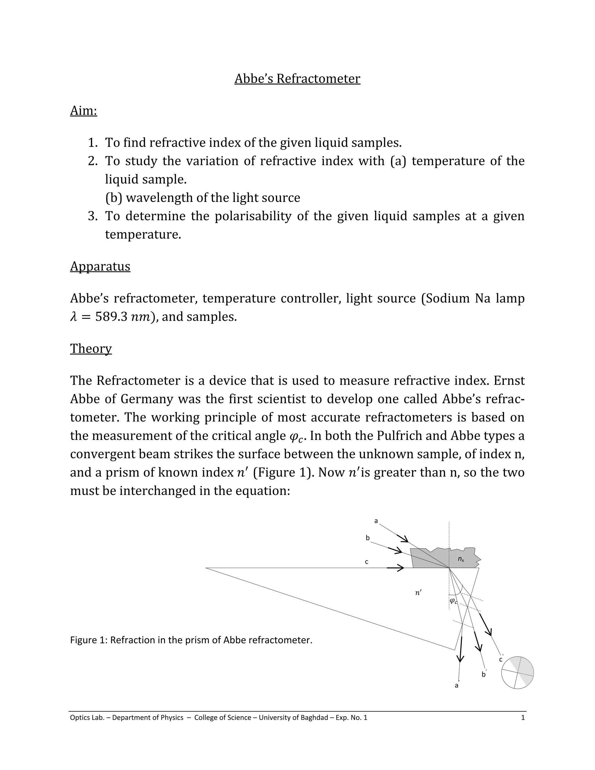 Abbe refractometer | PDF