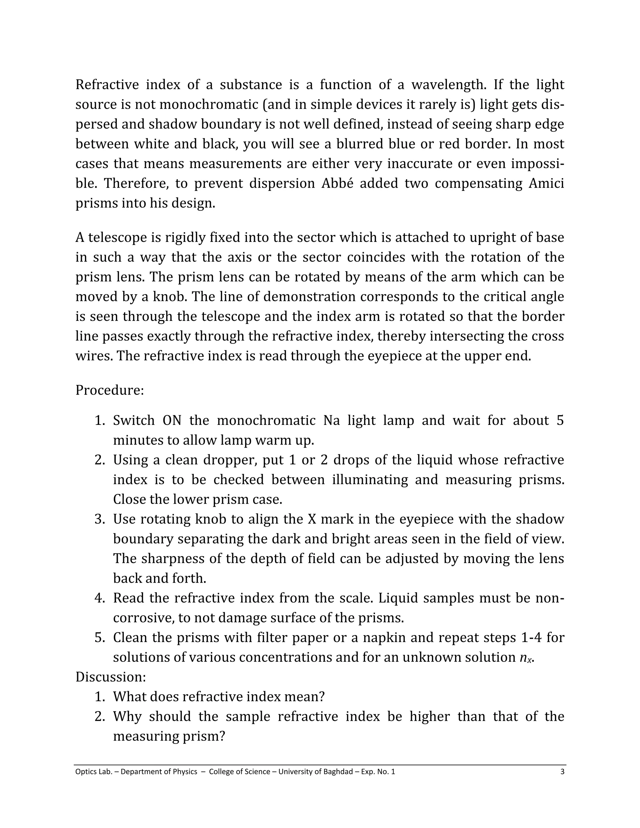 Abbe refractometer | PDF
