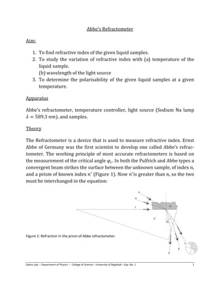 Abbe refractometer | PDF