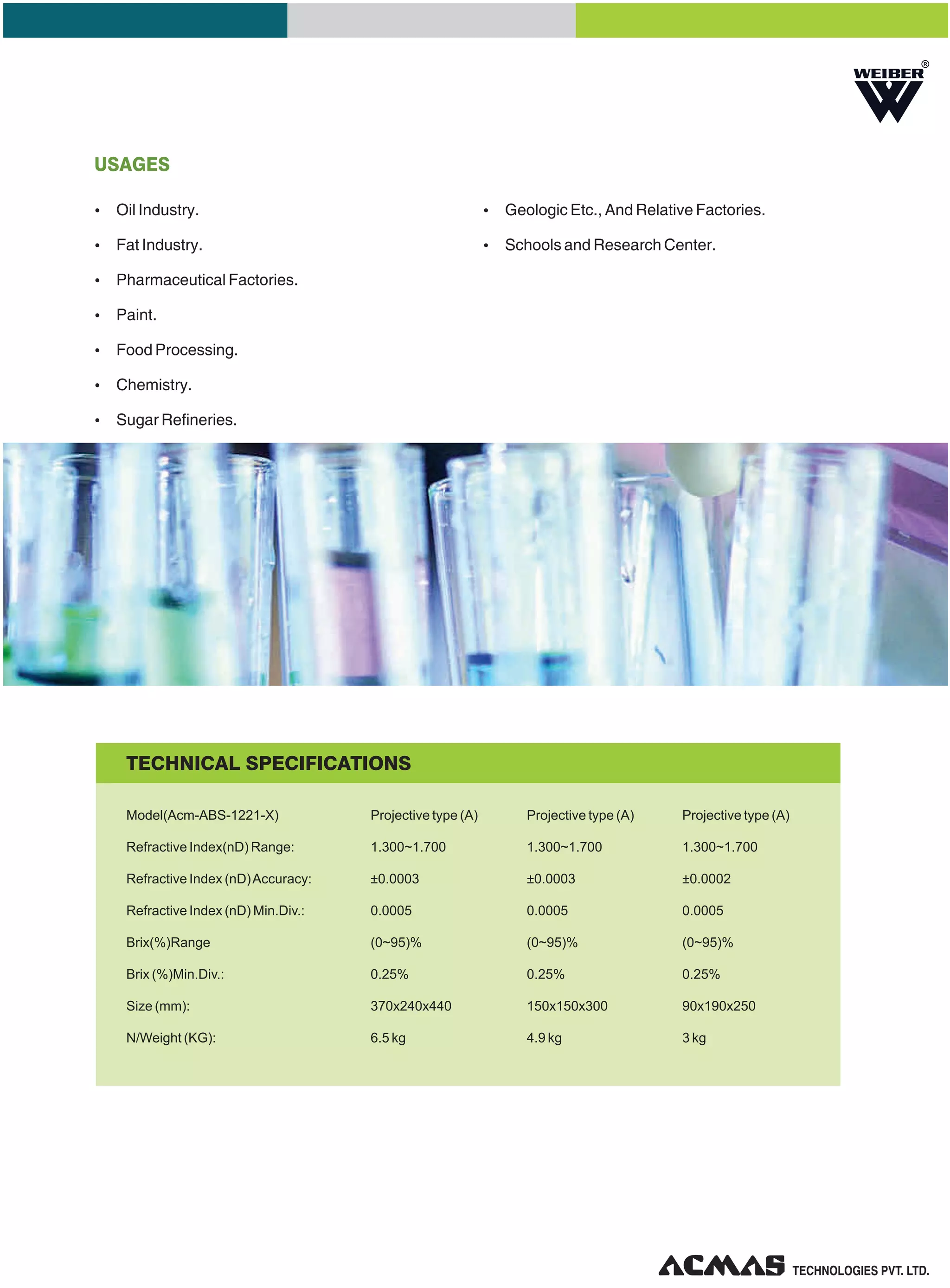 Abbe Refractometer by ACMAS Technologies Pvt Ltd. | PDF