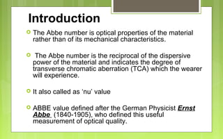 Abbe value | PPS