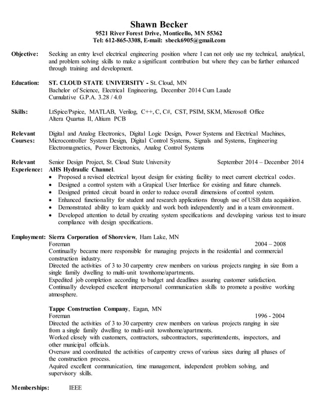 Shawn Becker Resume | PDF