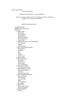 Abbie hoffman steal this book | PDF