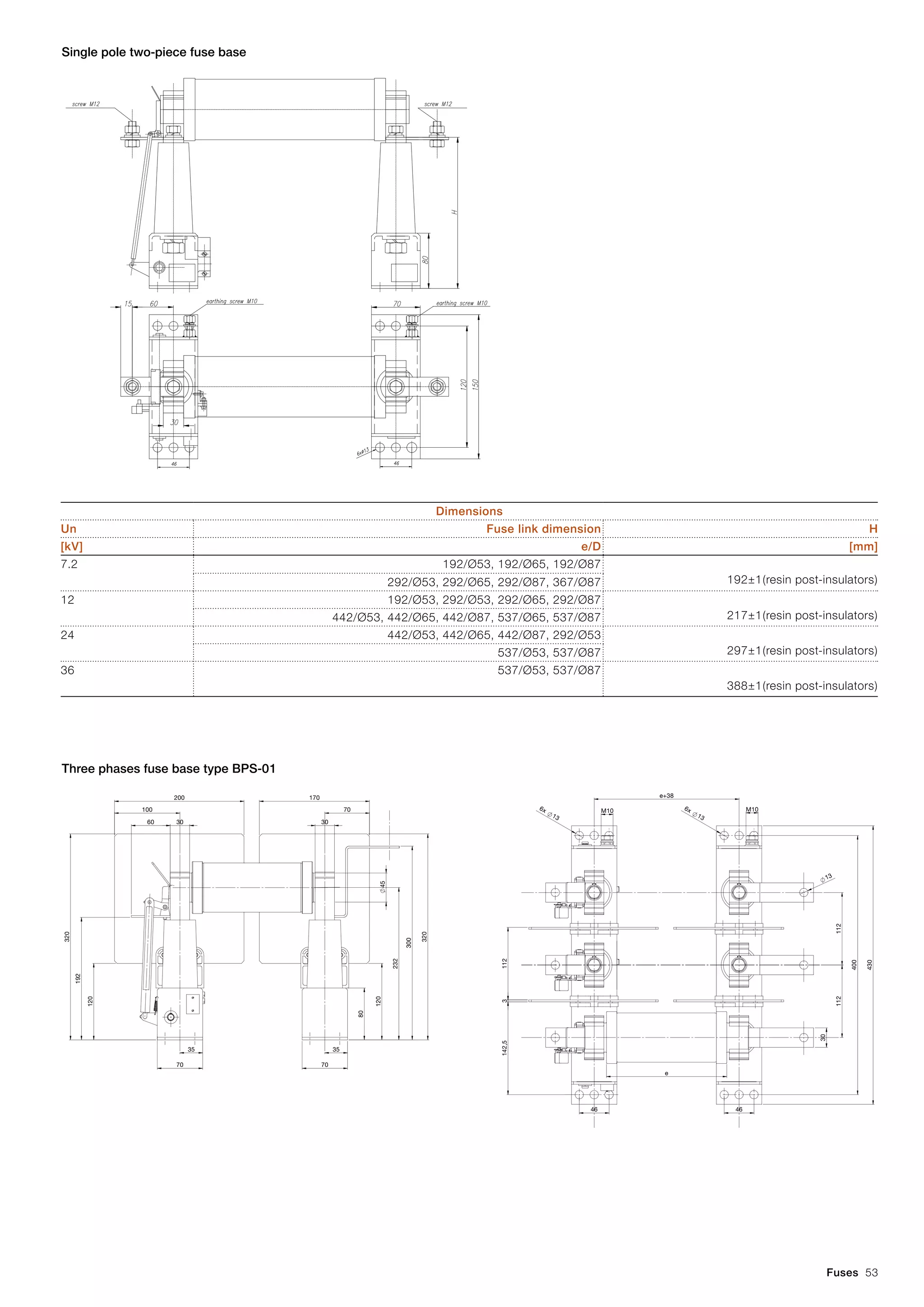 ABB Indoor Fuse Bases - ABB BPS Fuse Bases Medium Voltage | PDF