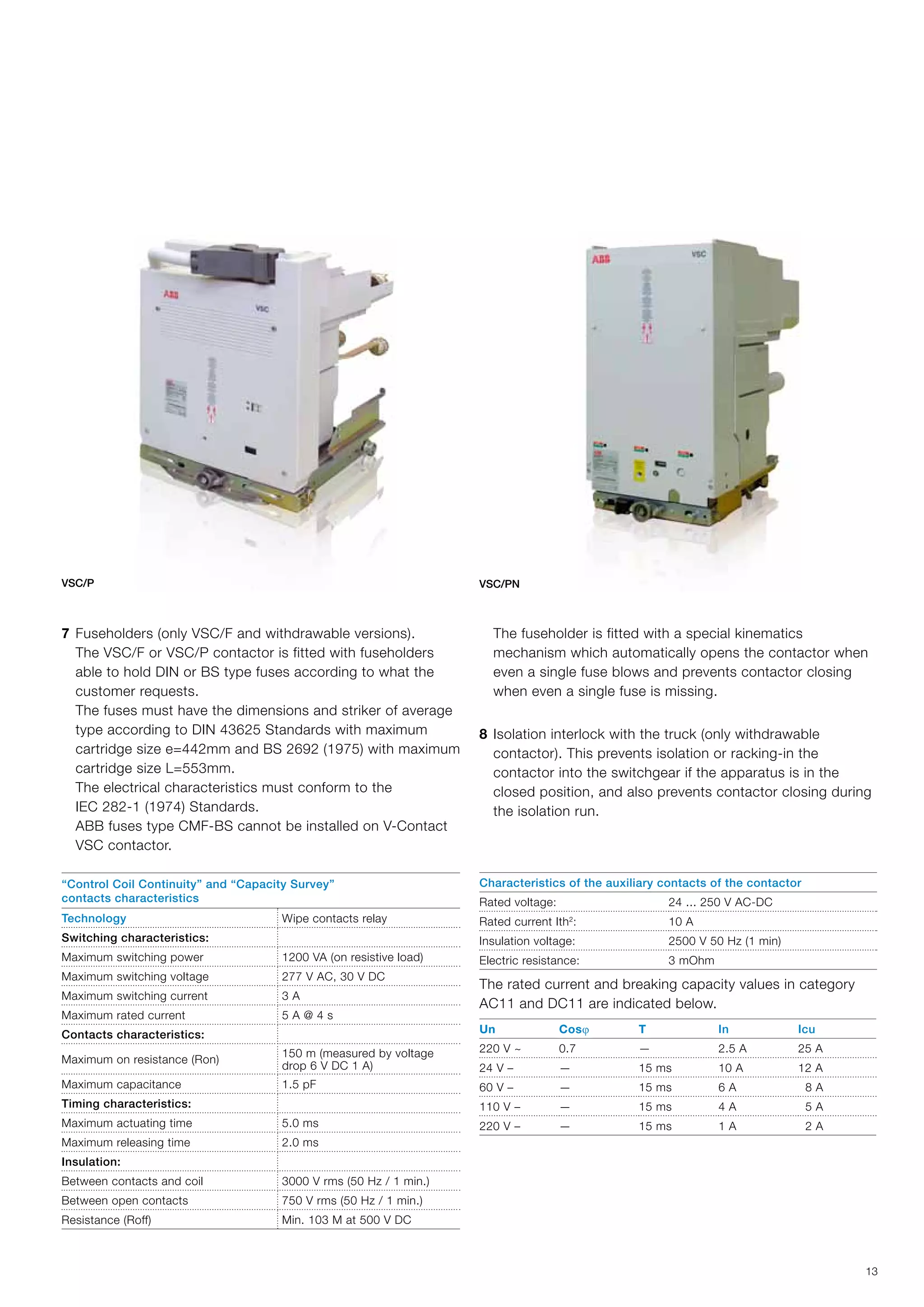 ABB IEC Indoor Vacuum Contactors VSC - Medium Voltage Vacuum Contactors ...