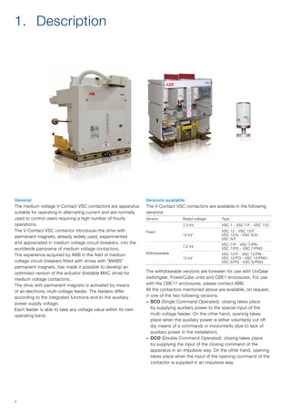 ABB IEC Indoor Vacuum Contactors VSC - Medium Voltage Vacuum Contactors ...