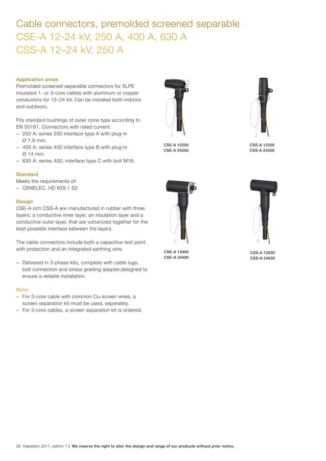 ABB Kabeldon - HV High Voltage Cable Joints, Cable Terminations ...