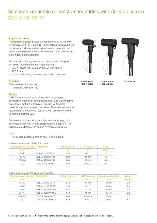ABB Kabeldon - HV High Voltage Cable Joints, Cable Terminations ...