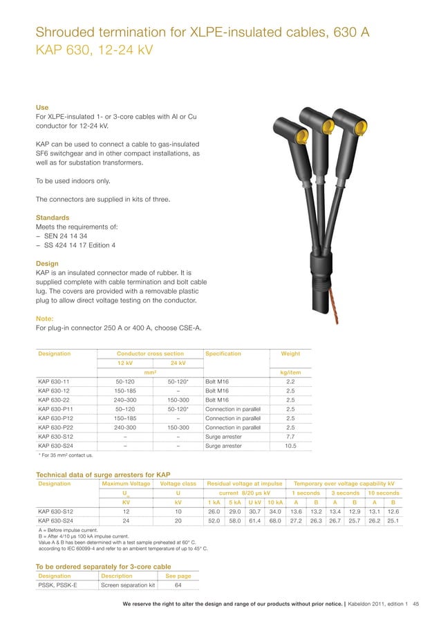 ABB Kabeldon - HV High Voltage Cable Joints, Cable Terminations ...