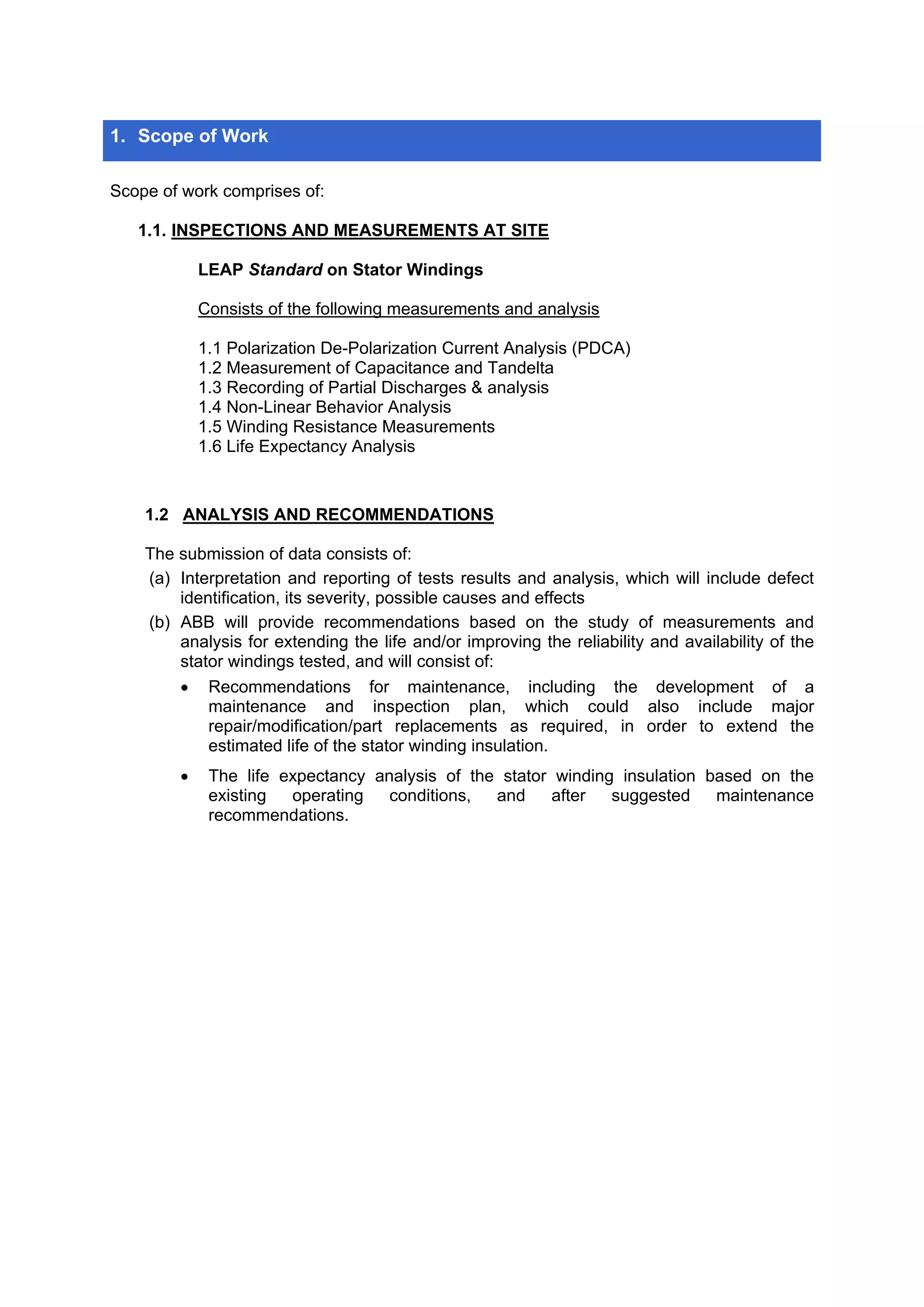 ABB LEAP Scope Of Work (Level 2 Or Standard) | PDF