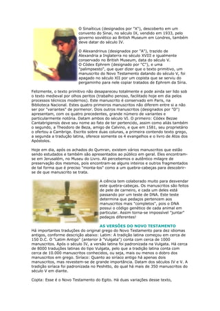 A bíblia e suas origens | DOC