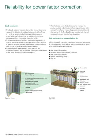 Abb low voltage lv capacitors, abb clmd | PDF