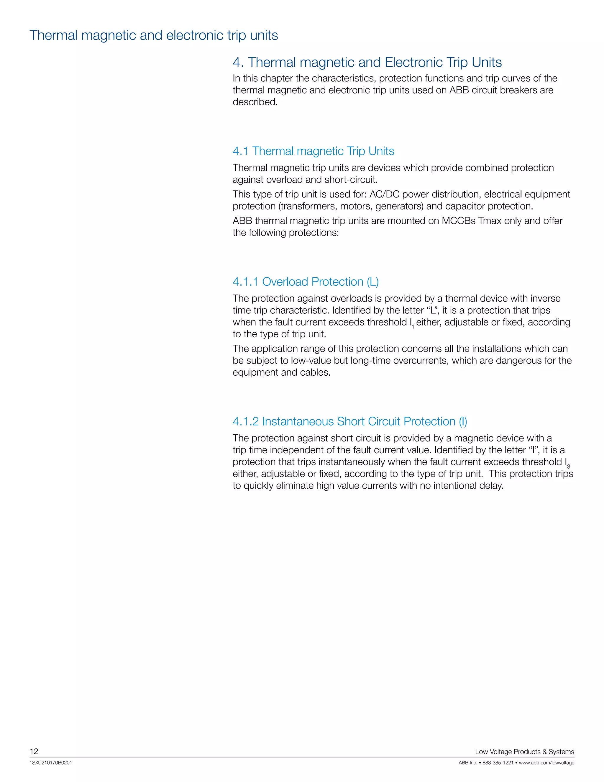 Abb lv breakers working with trip curves | PDF
