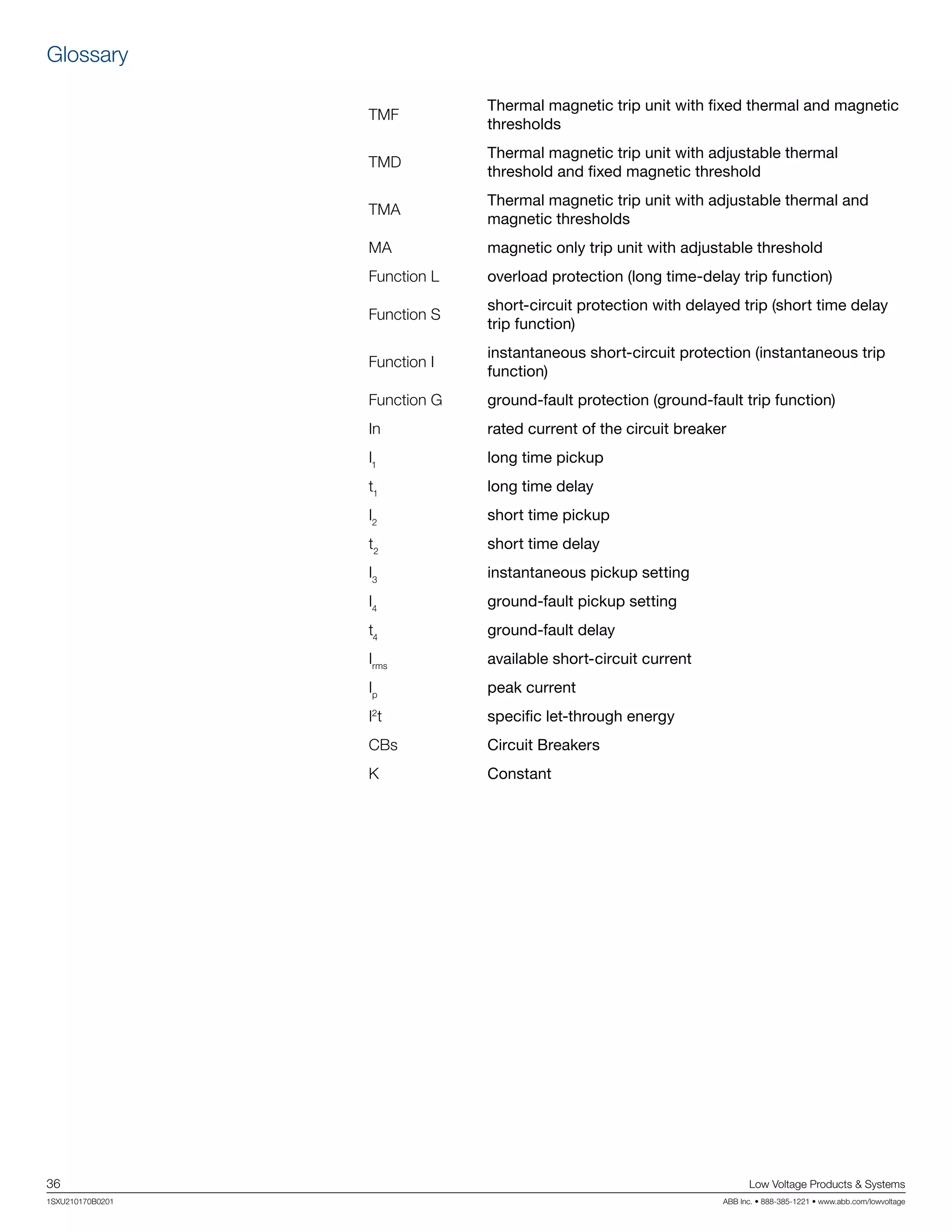 Abb lv breakers working with trip curves | PDF