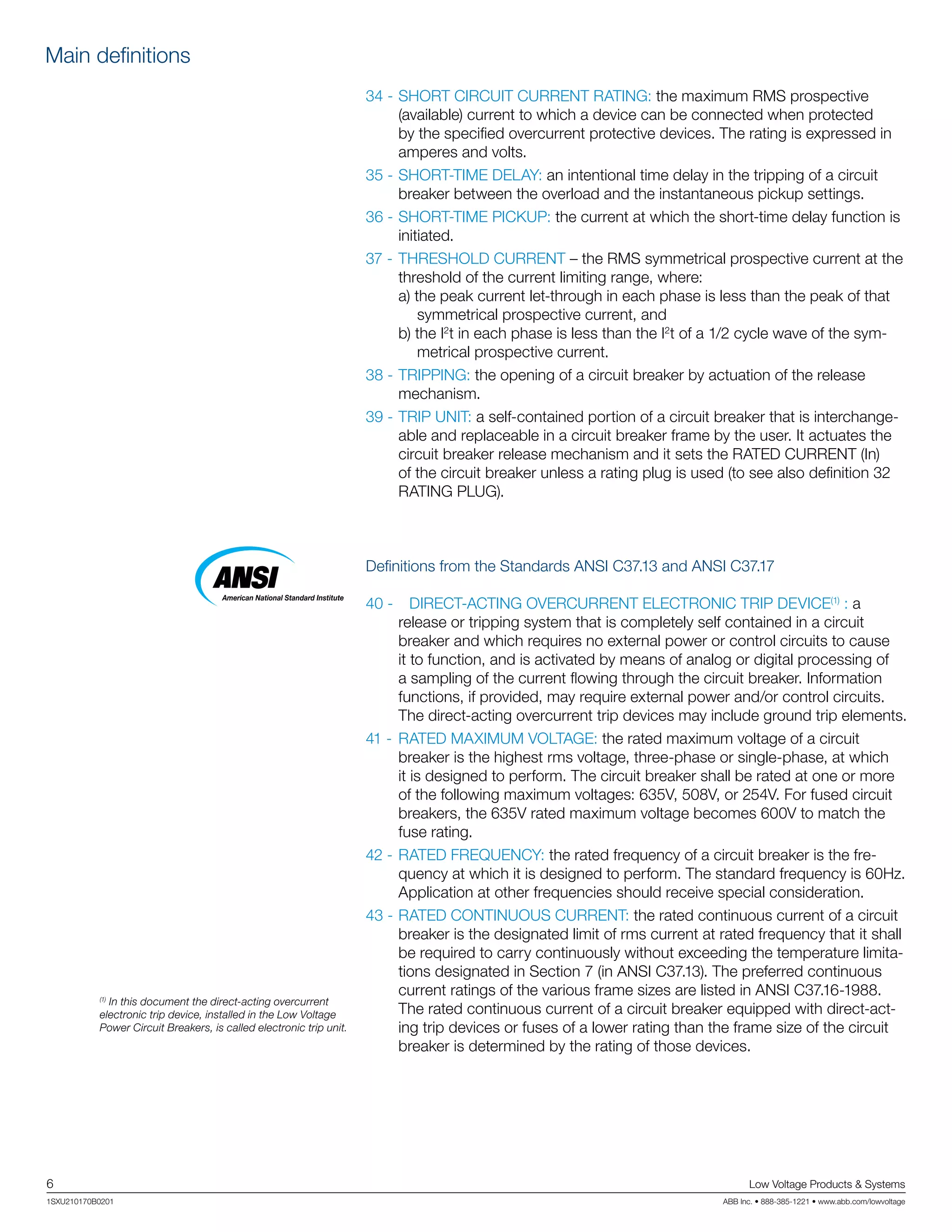 Abb lv breakers working with trip curves | PDF