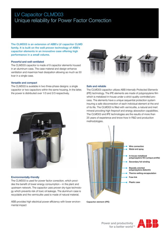 ABB CLMD Low Voltage Capacitors - ABB LV Capacitors CLMD03 | PDF