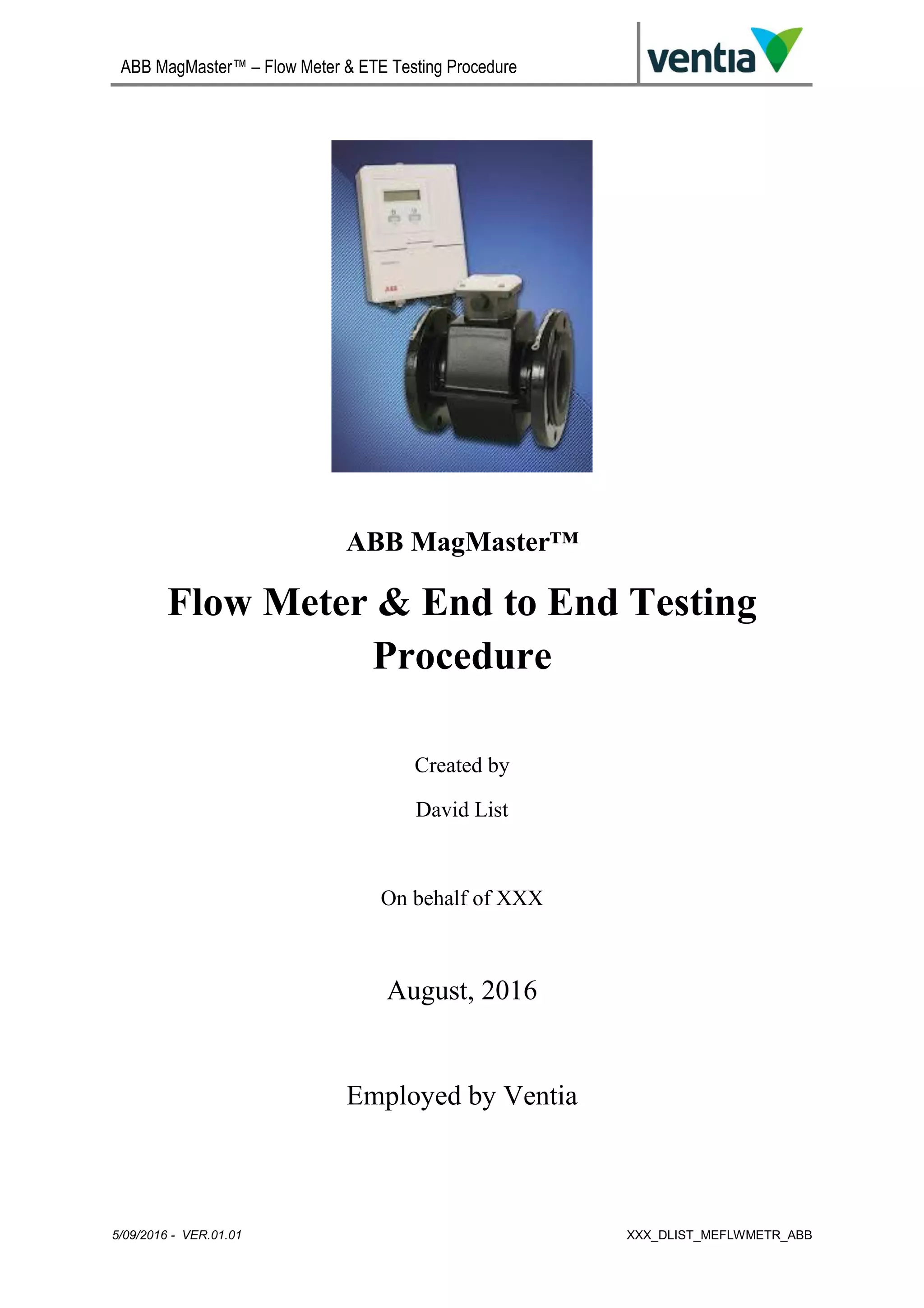 ABB MagMaster - Flow Meter & End to End Testing Procedure | PDF