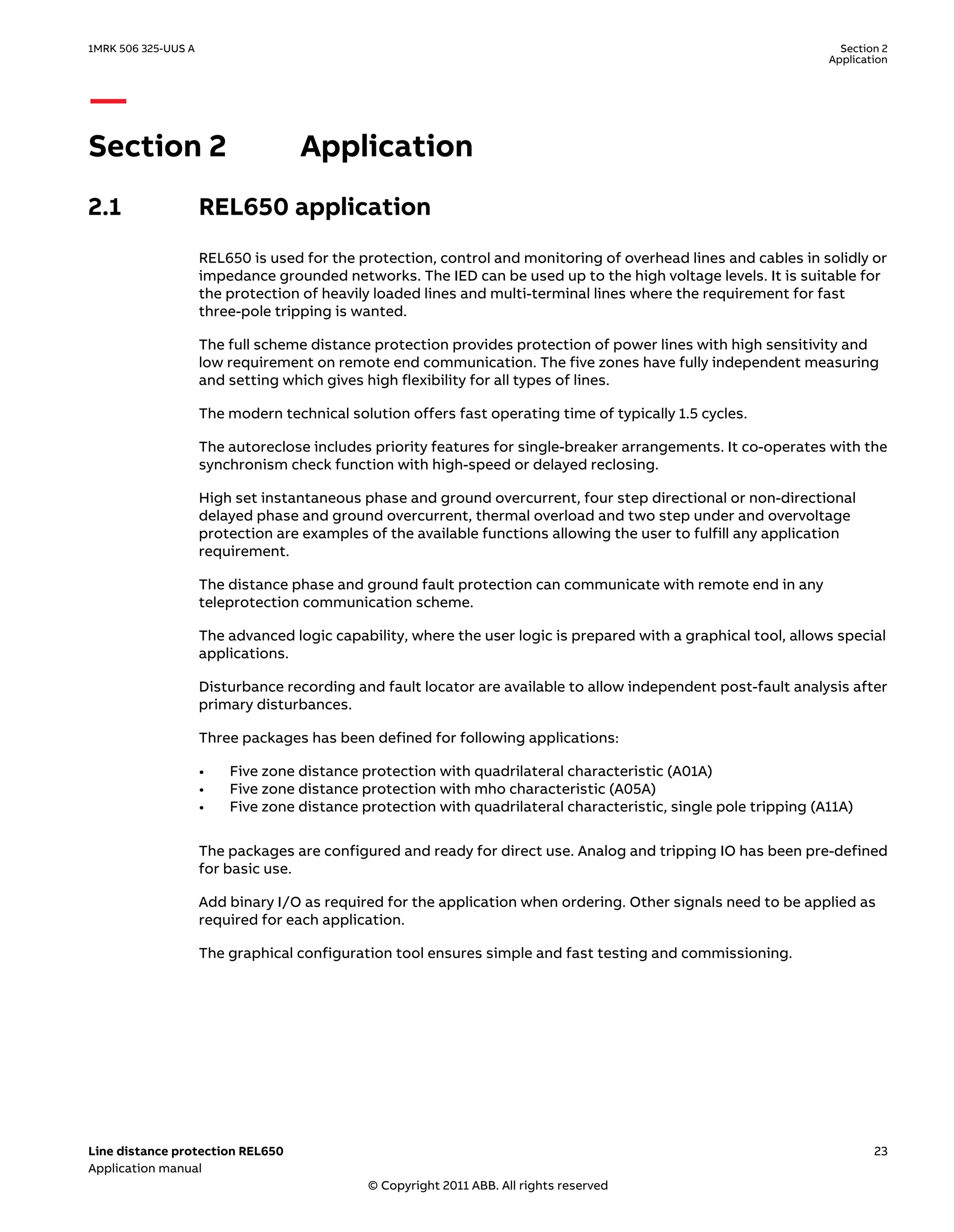 ABB line distance protection relay manual REL650 | PDF