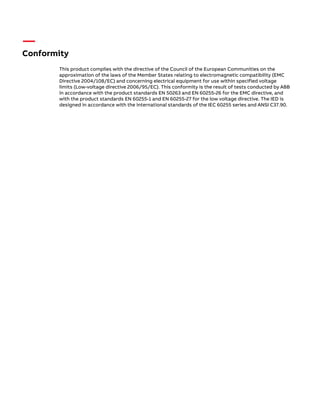 ABB line distance protection relay manual REL650 | PDF