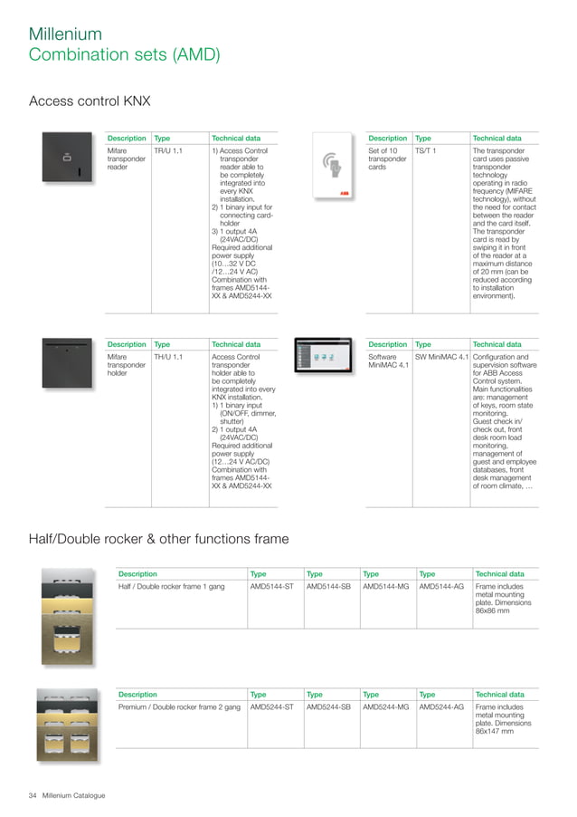 Abb millenium catalogue_KNX System_ Switch &Sockets _ info tech middle east | PDF