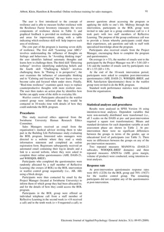 The Impact of Online Resilience Training for Sales Managers on Wellbeing and Work Performance ...