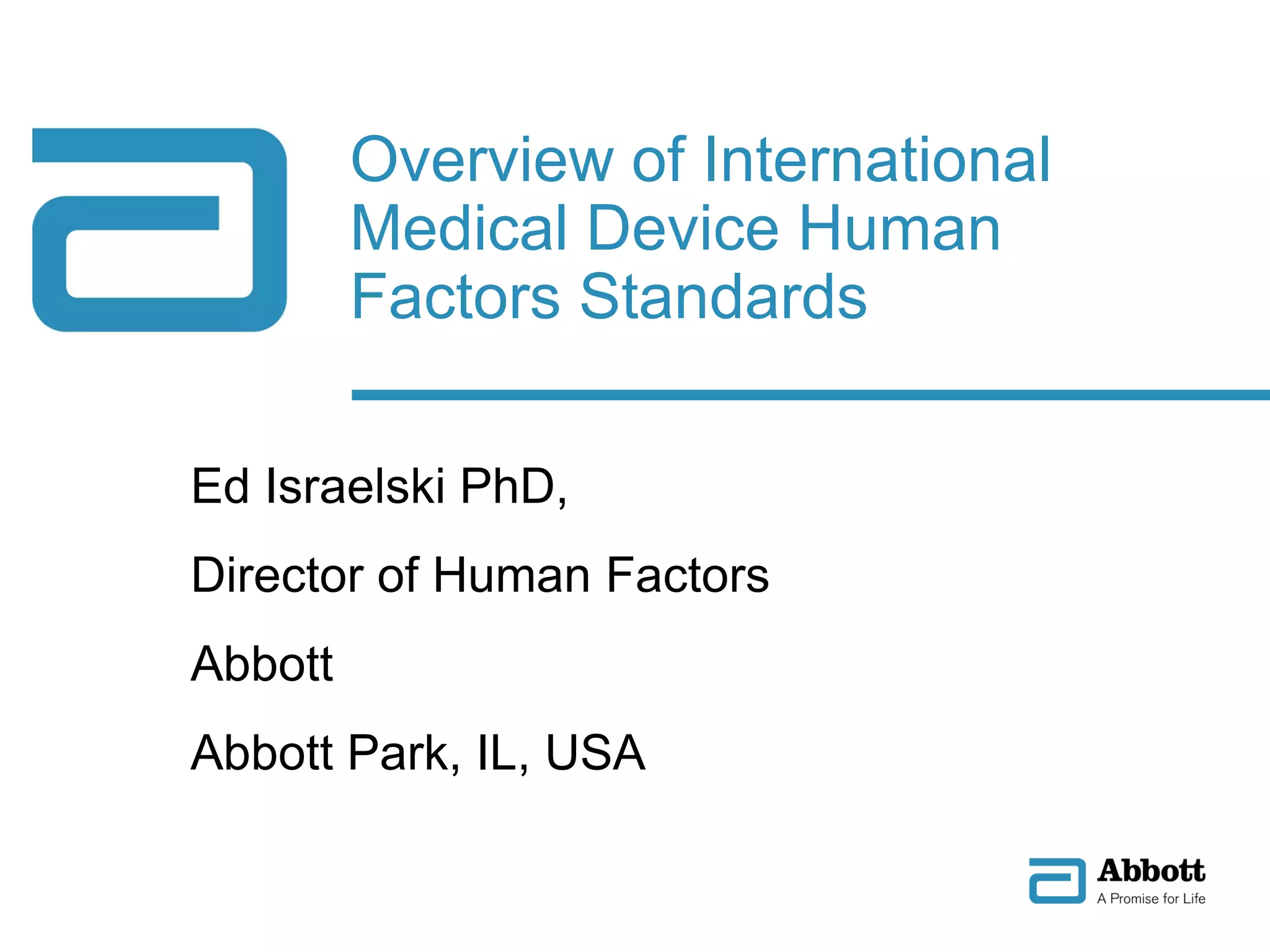 Abbott overview medical device human factors standards | PDF