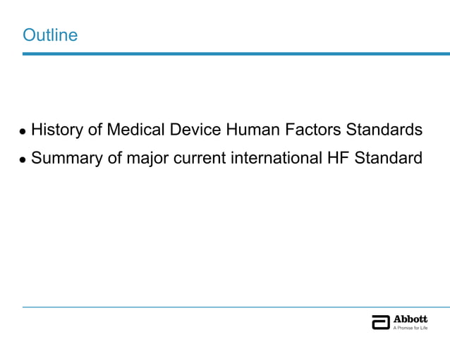 Abbott overview medical device human factors standards | PDF ...