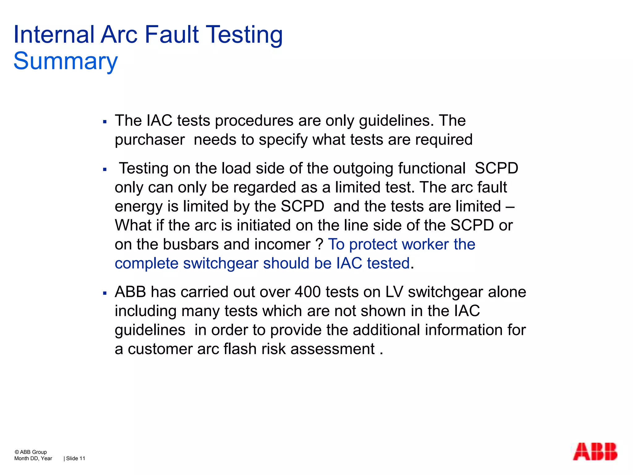 ABB passive & active arc fault protection by David Stonebridge | PPTX
