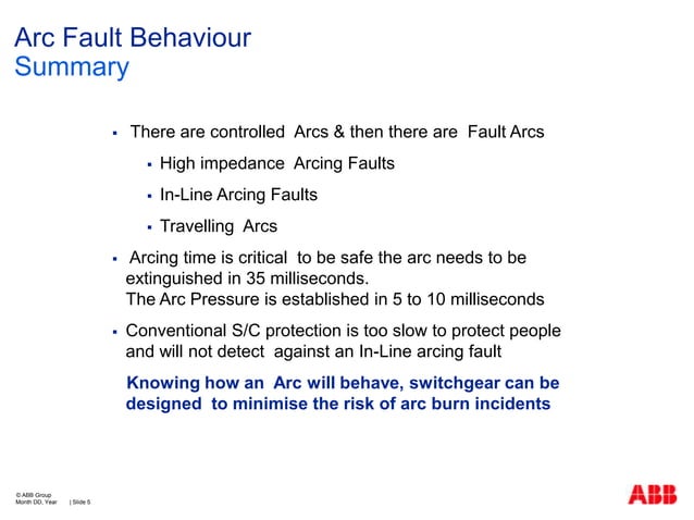 ABB passive & active arc fault protection by David Stonebridge | PPT