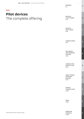 The ABB pilot devices catalog giving information about pilot devices ...