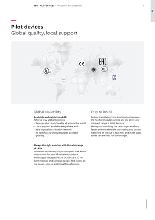 The ABB pilot devices catalog giving information about pilot devices ...